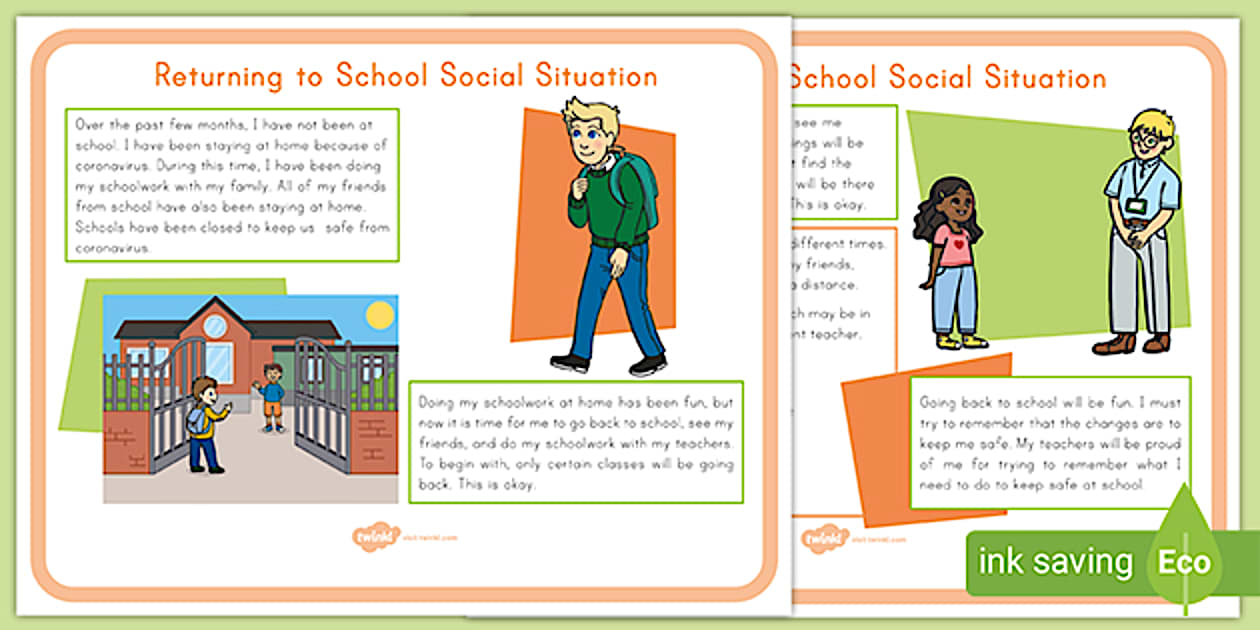 Returning to School Social Situations Poster | School Poster