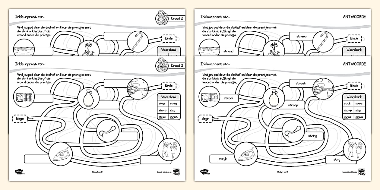 Graad 2 Klanke Inkleurprente str (teacher made) - Twinkl