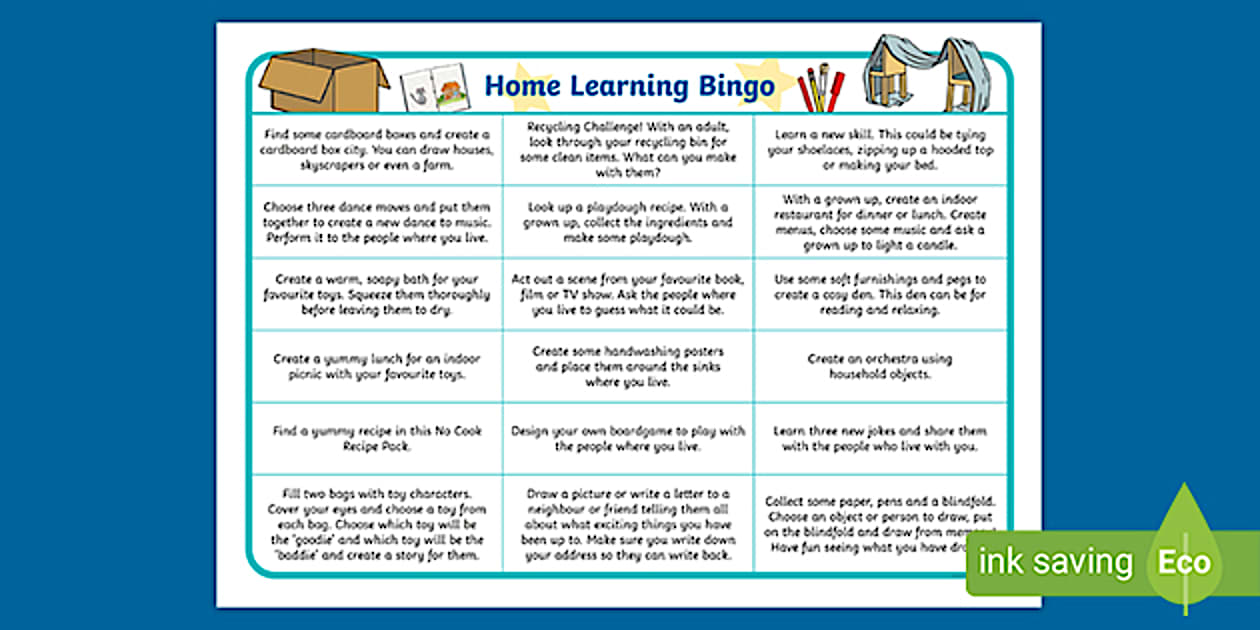 Home Bingo Game - Independent Activities (Teacher-Made)