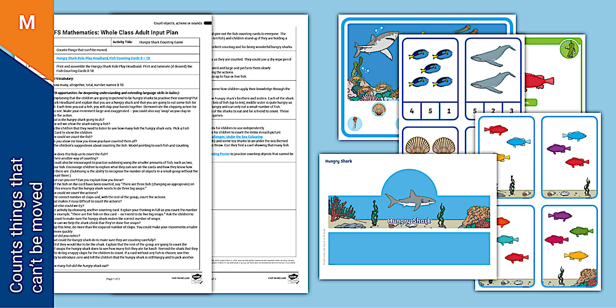 EYFS Maths Hungry Shark Counting Plan and Resource Pack