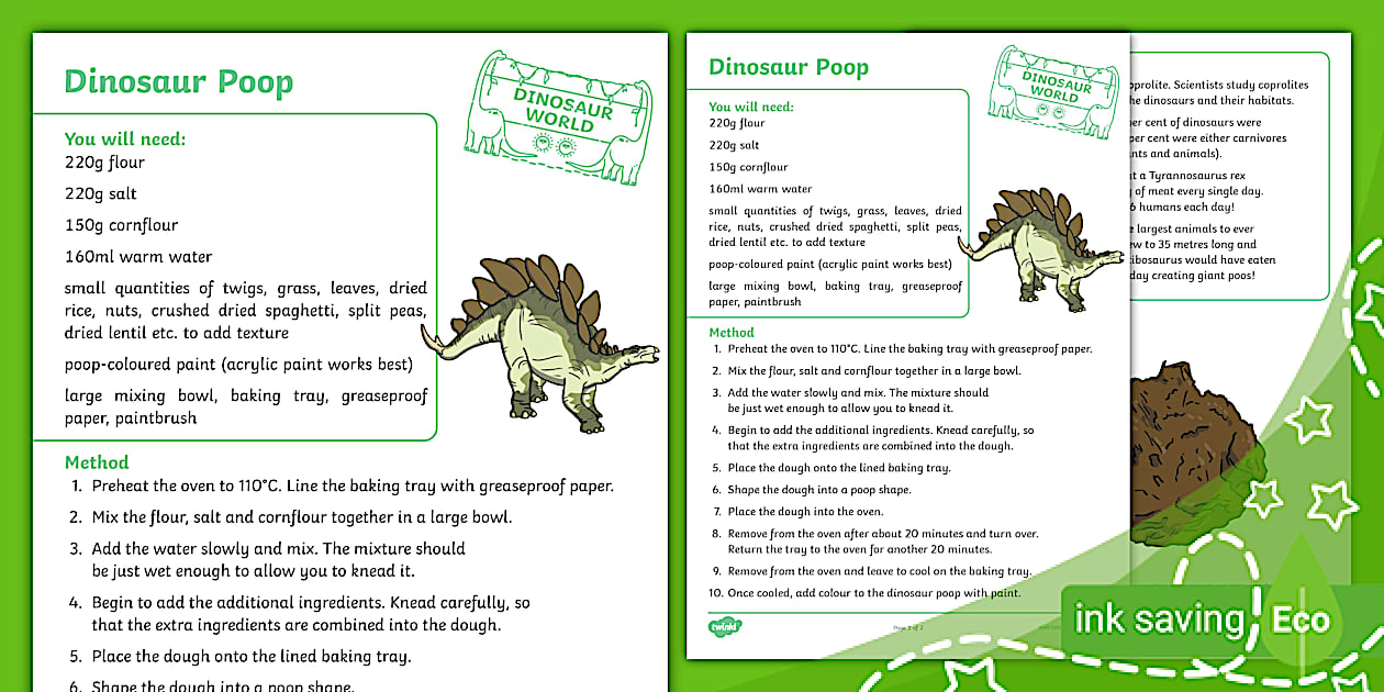 Dinosaur Poop Craft Instructions - Twinkl