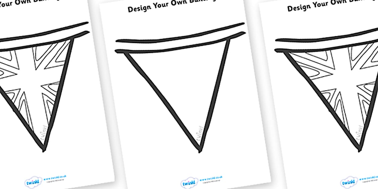 Bunting Designing Worksheet (teacher made) - Twinkl