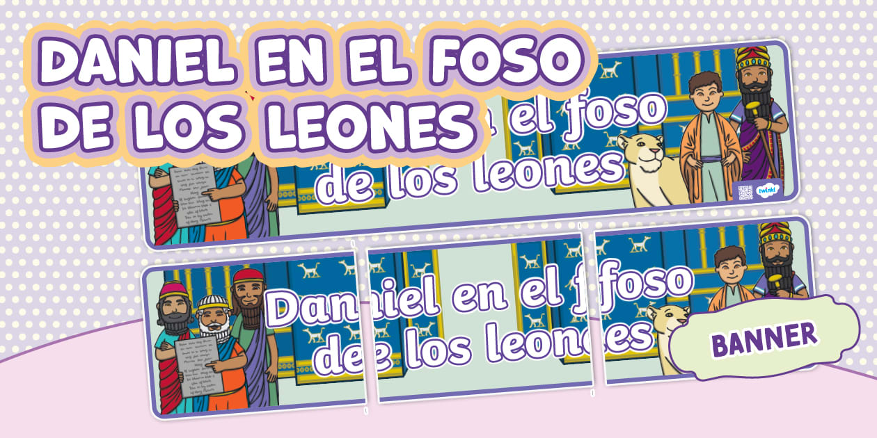 Banner: Daniel en el foso de los leones