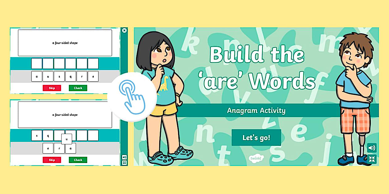 'Are' Anagrams Interactive Puzzle Game (teacher made)