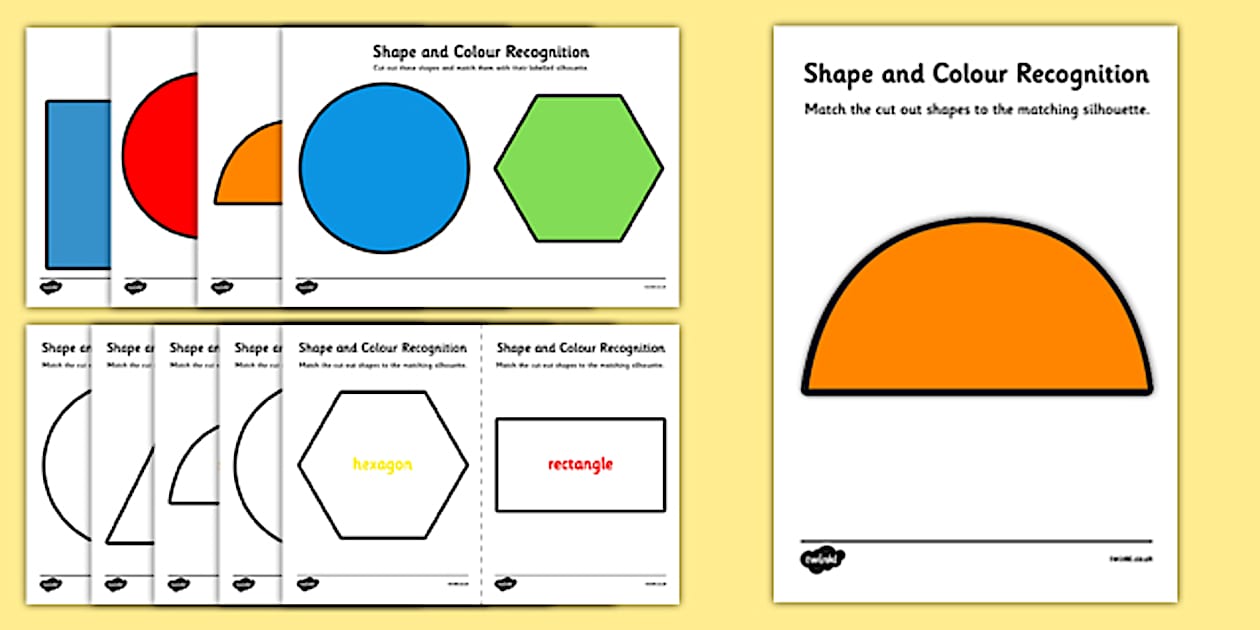 Shape and Colour Recognition Worksheet / Worksheet Pack
