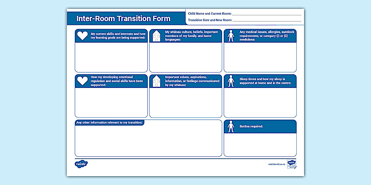 Inter-Room Transition Form ECE (Teacher-Made) - Twinkl