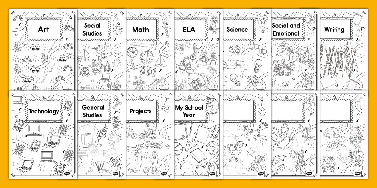 Doodle Portfolio/Binder Covers (teacher made) - Twinkl