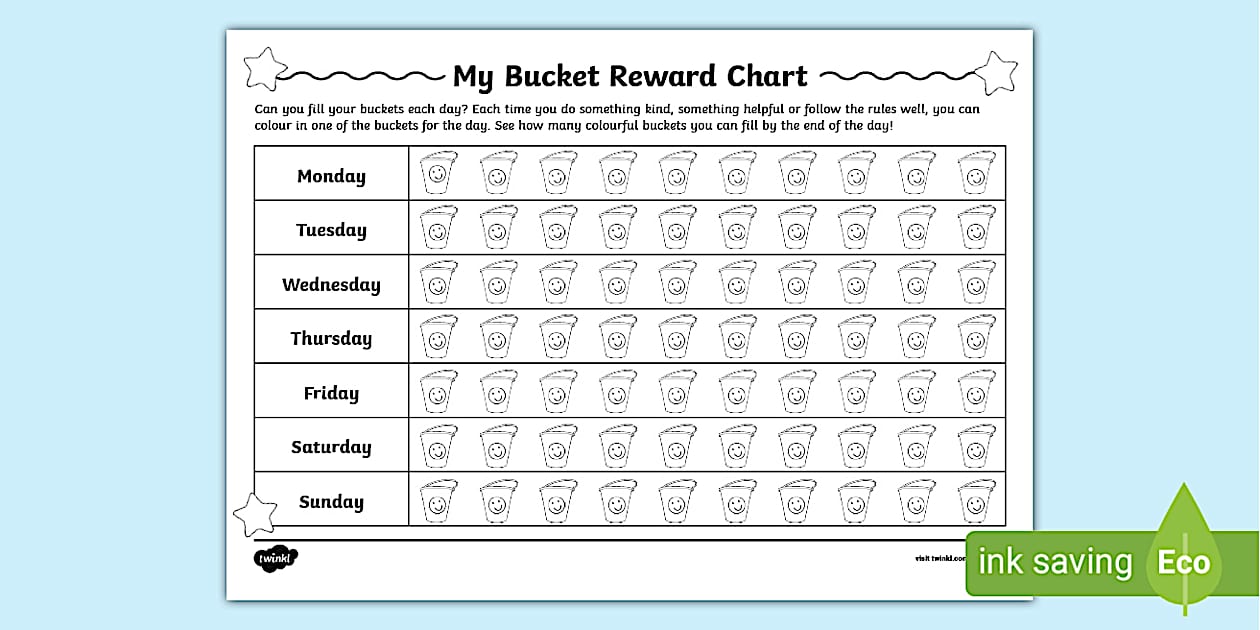 My Bucket Reward Chart (Teacher-Made) - Twinkl