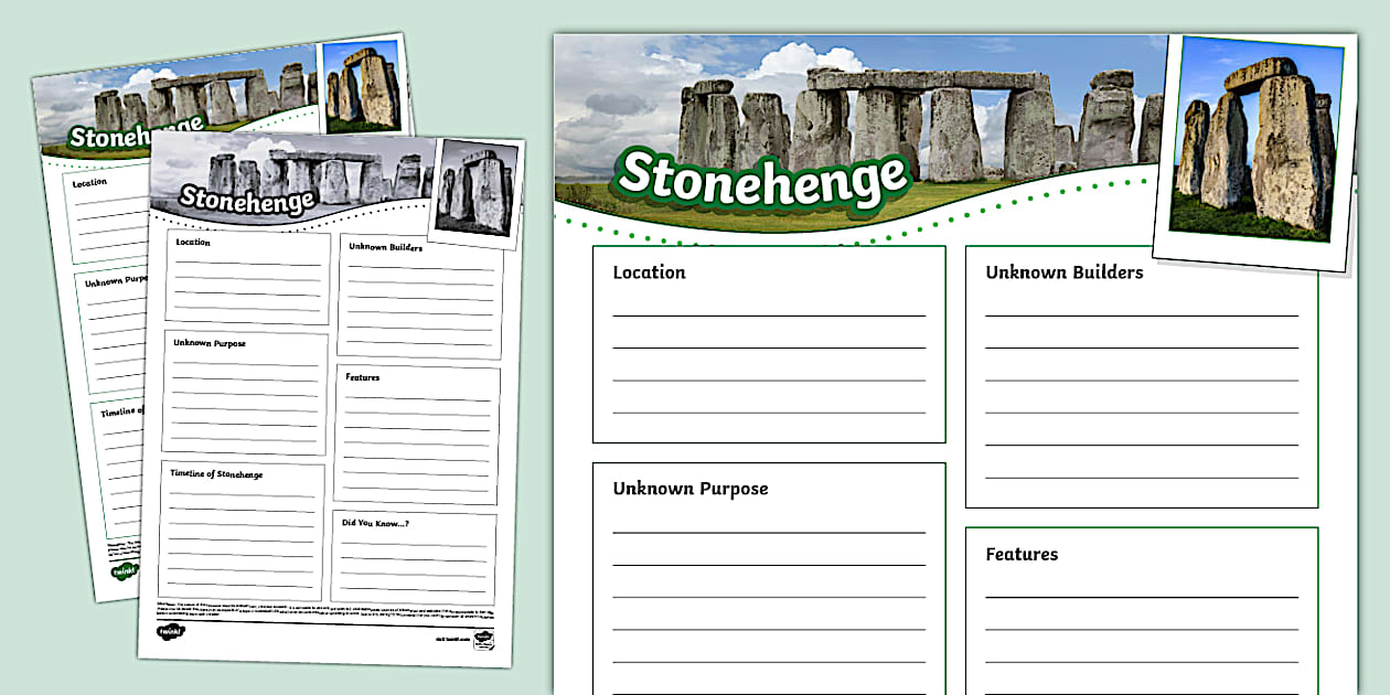 Stonehenge Fact File Template (teacher made) - Twinkl