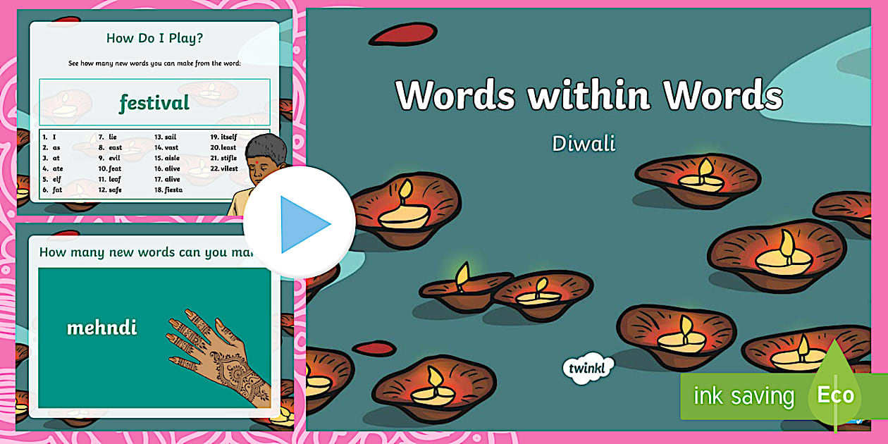 Diwali Words Within Words PowerPoint Game (teacher made)