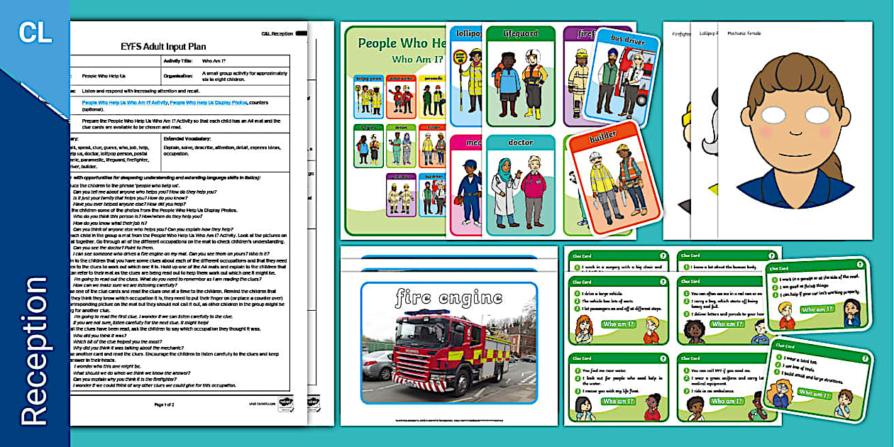 EYFS People Who Help Us Who Am I? Adult Input Plan - Twinkl