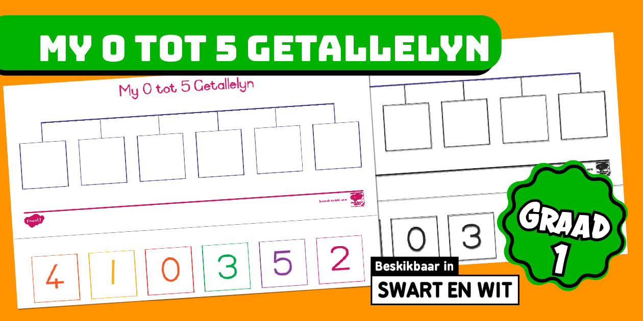 Getallelyn Aktiwiteit: Orden en Vergelyk tot 5