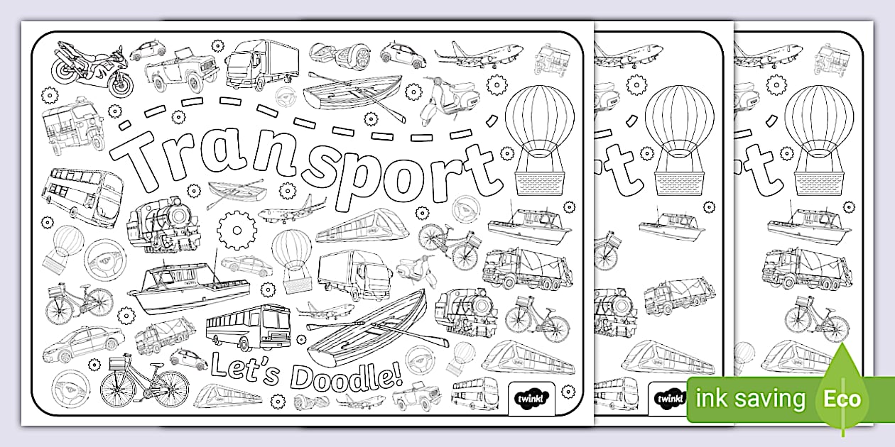 Transport-Themed Doodle Activity Sheet - Twinkl - KS1