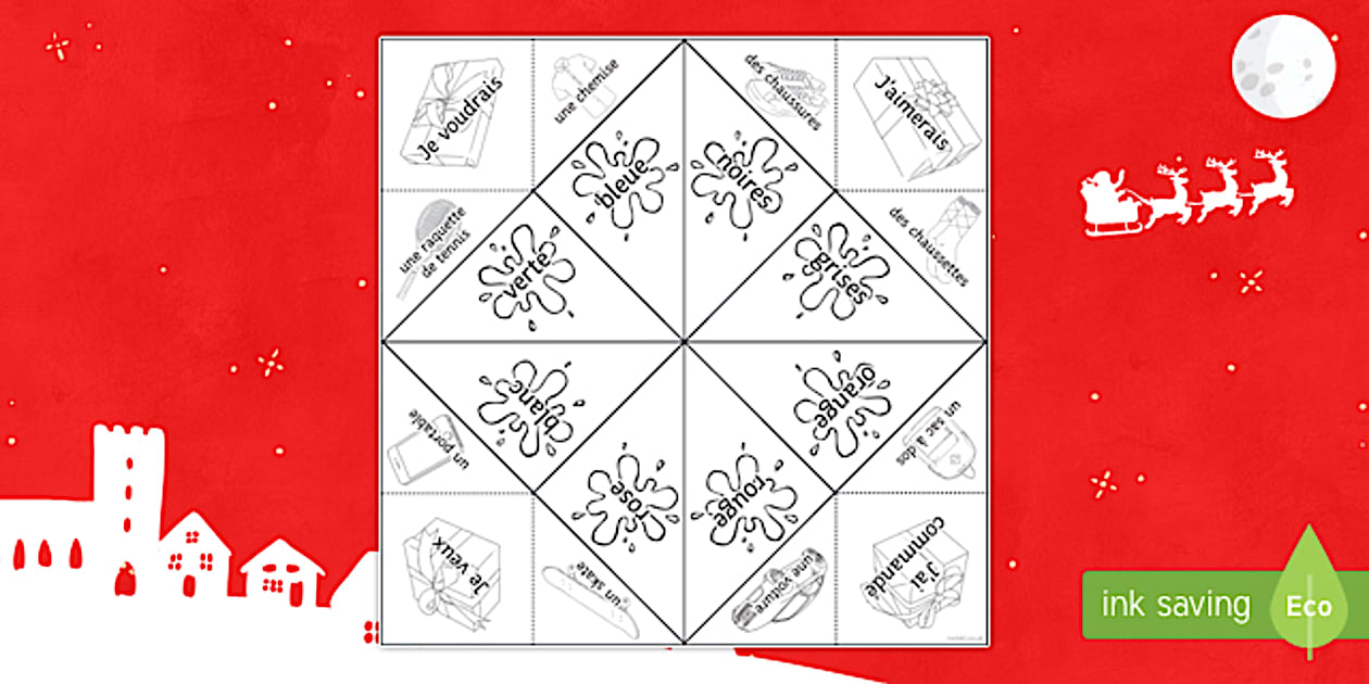 Christmas Sentence Building Fortune Teller French