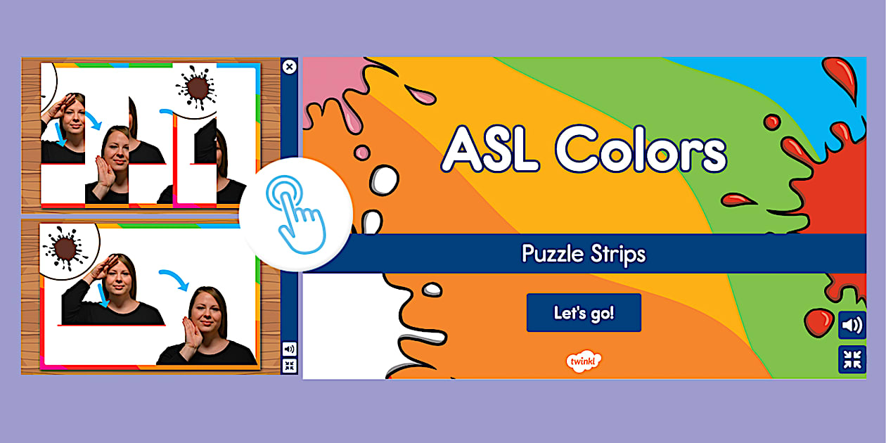 ASL Colors Interactive Puzzle Strips (Teacher-Made) - Twinkl