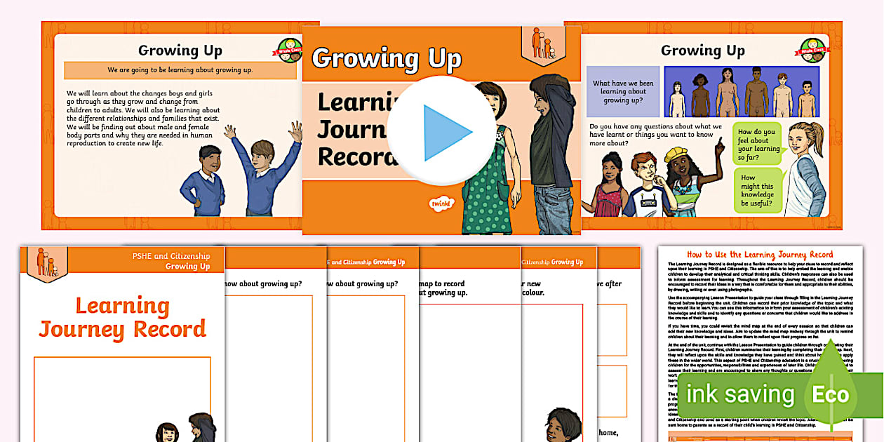 PSHE: LKS2 Growing Up - Learning Journey Record Pack