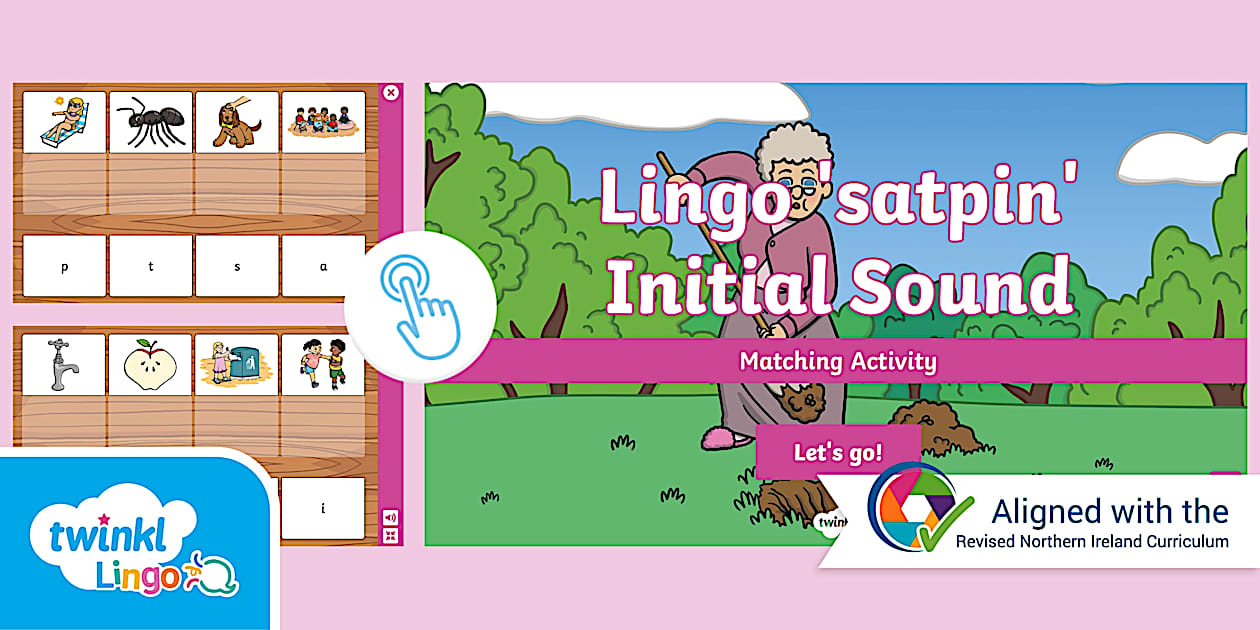 Lingo 'satpin' Initial Sound Interactive Matching Game