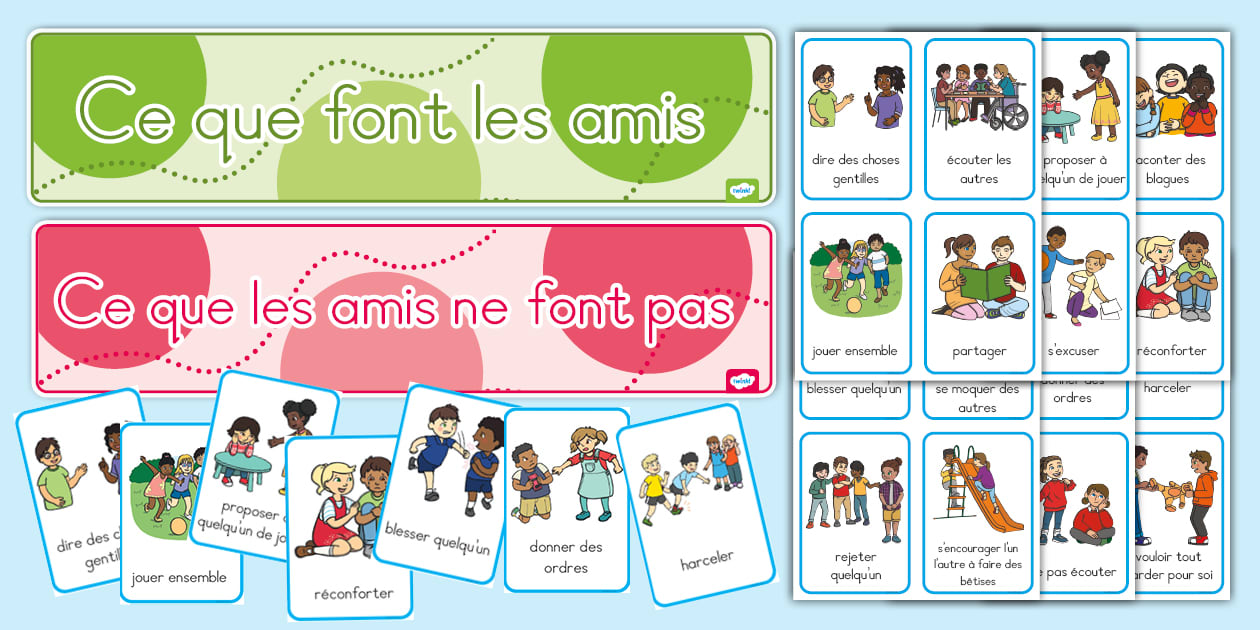 * NEW * Jeu de tri - ce que font les amis et ce qu'ils ne font pas