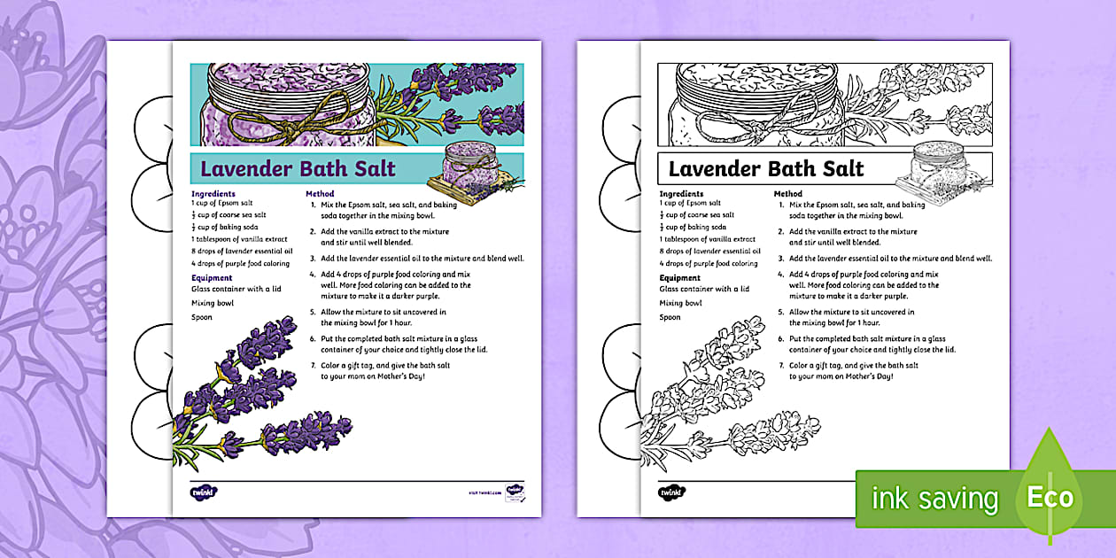 Mother's Day Lavender Bath Salt Recipe