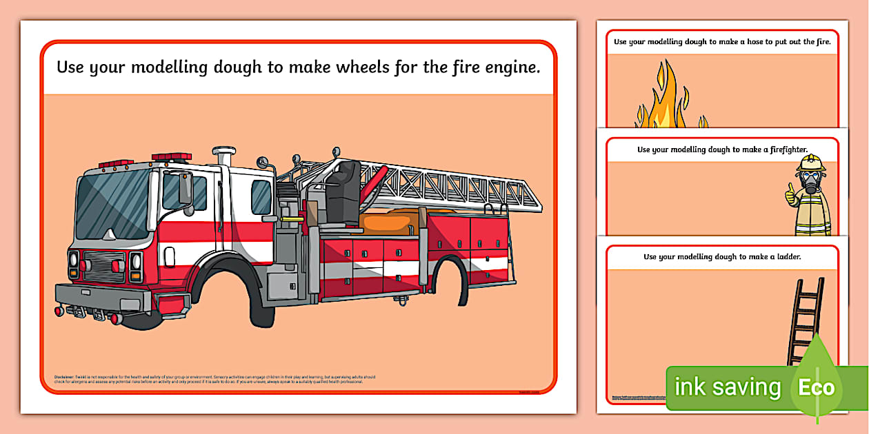 Fire Engine Modelling Dough Mats | Twinkl