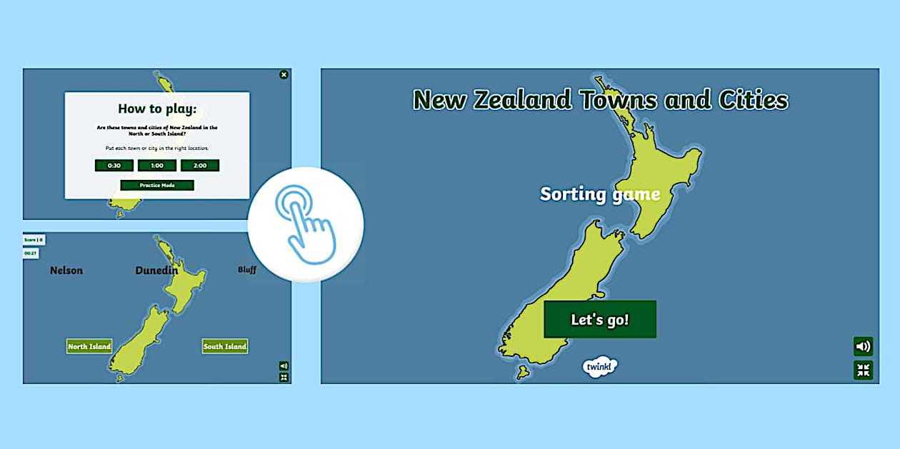 New Zealand Towns and Cities Sorting Game