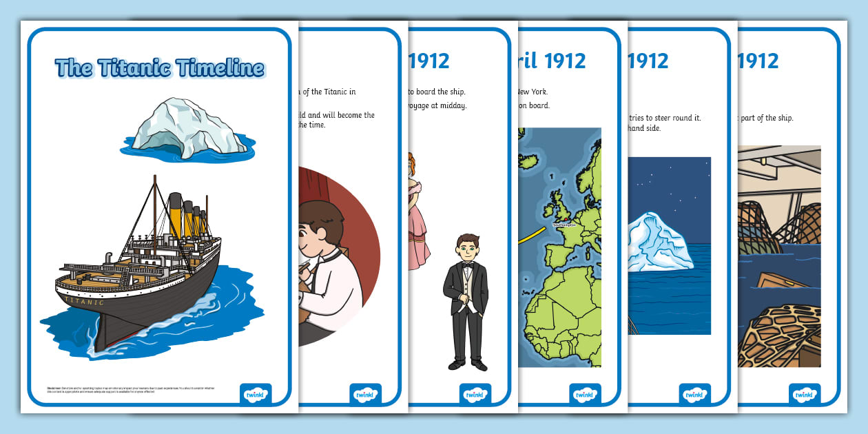 The Titanic Order Of Events Timeline Posters - Twinkl - KS1
