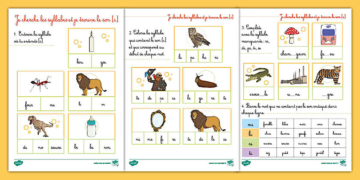 Je cherche les syllabes et je trouve le son [i] - Twinkl