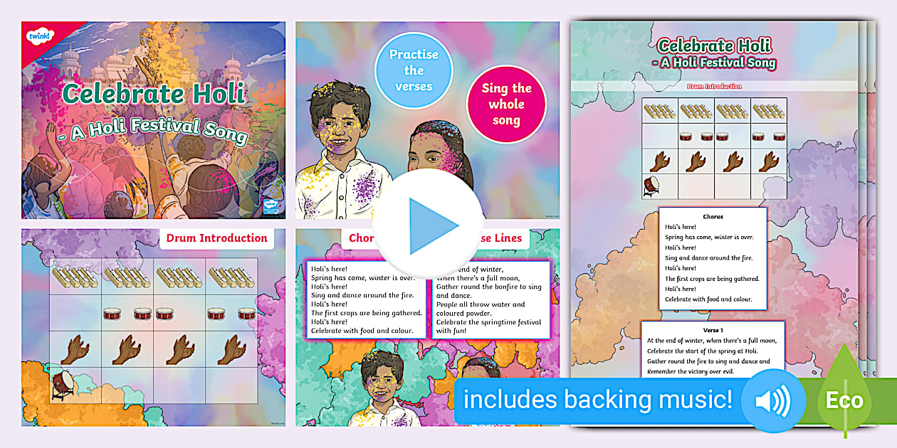 👉 A Holi Festival Song | Holi Festival | Music | Twinkl | KS2