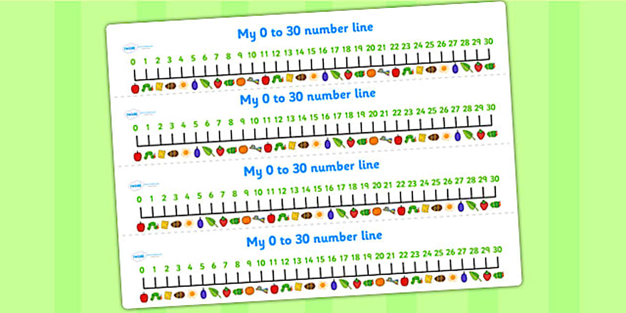 Number Lines 0-30 to Support Teaching on The Very Hungry Caterpillar ...