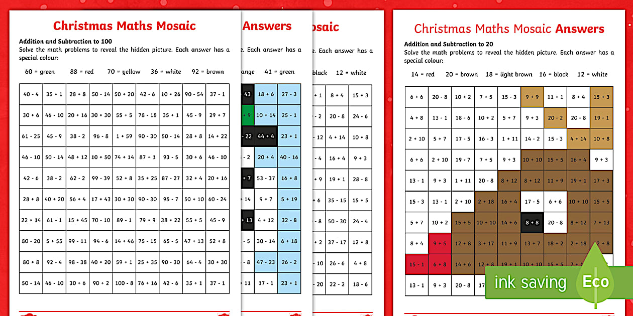 Christmas Math | Mosaics (Teacher-Made) - Twinkl