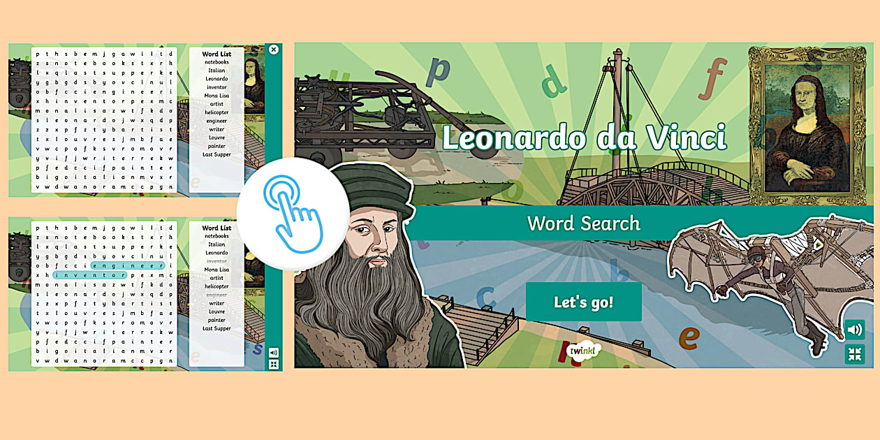 Leonardo da Vinci Word Search - Interactive Activity