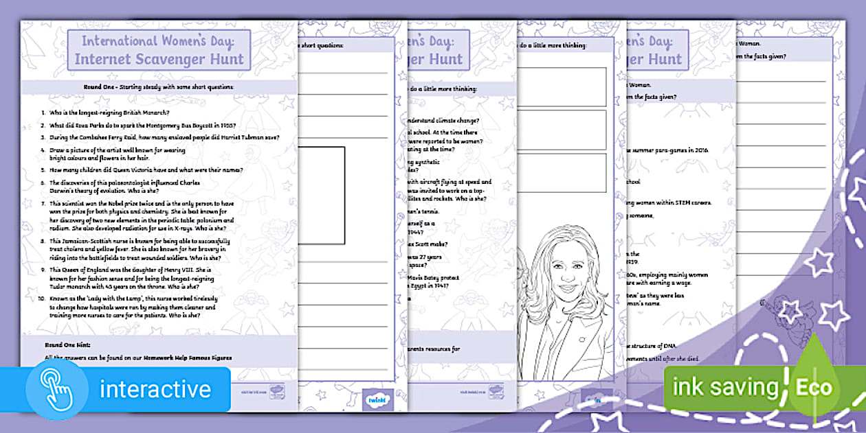 International Women’s Day Internet Scavenger Hunt | Parents