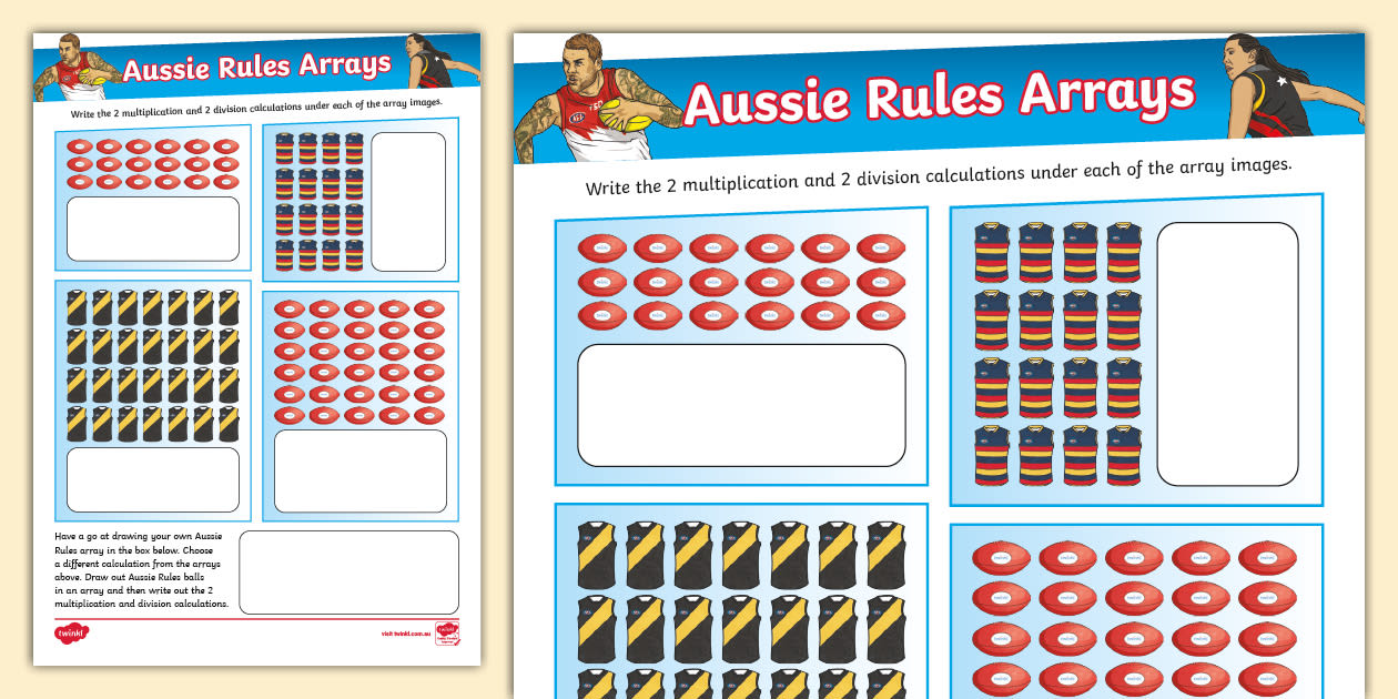 Aussie Rules Arrays (Hecho por educadores) - Twinkl