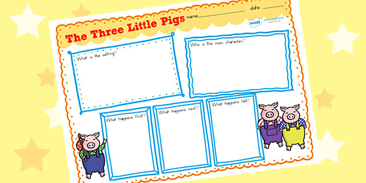 The 3 Little Pigs Story Review Writing Frames - story review