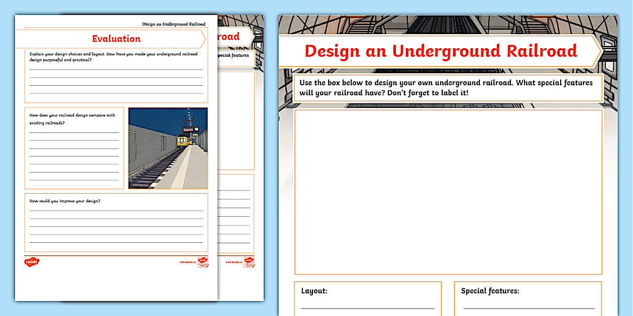 Design an Underground Railroad Worksheet (teacher made)