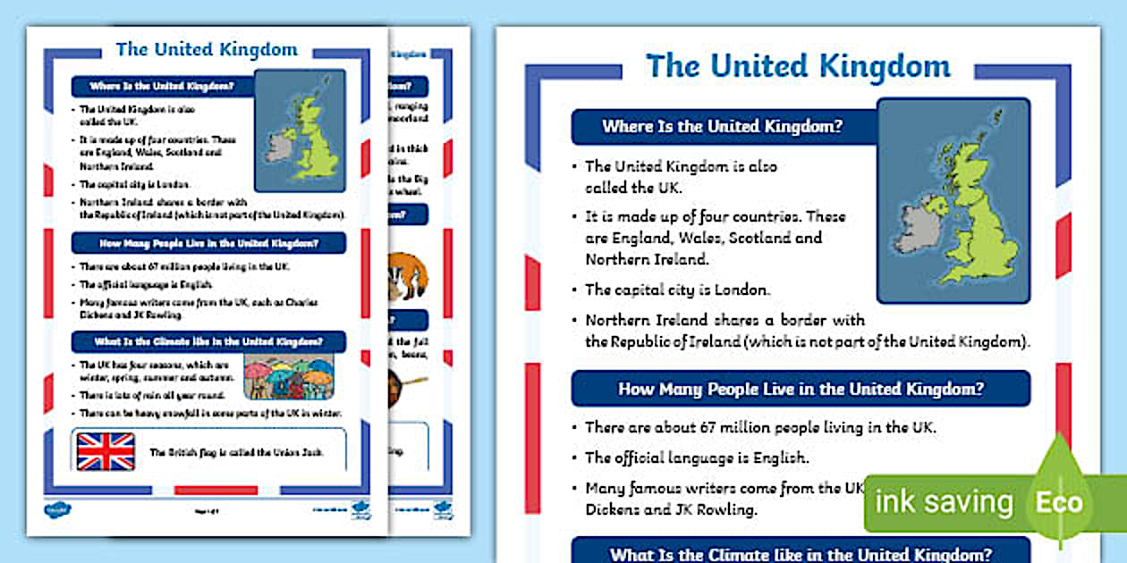 United Kingdom Fact File - KS1 (professor feito) - Twinkl