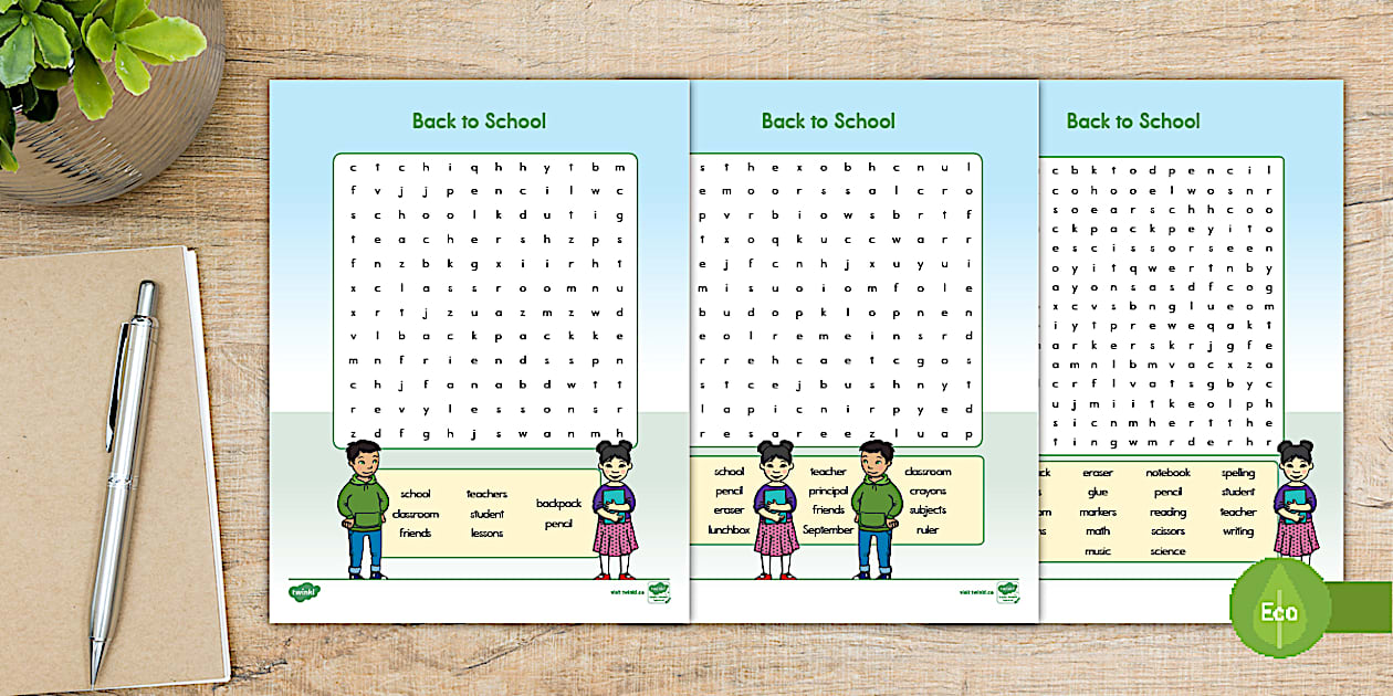 Back to School Word Search Puzzles | Twinkl CA - Twinkl