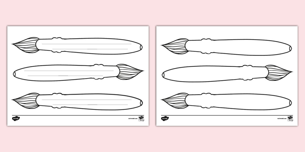 Paint Brush Writing Frame Template (teacher made) - Twinkl