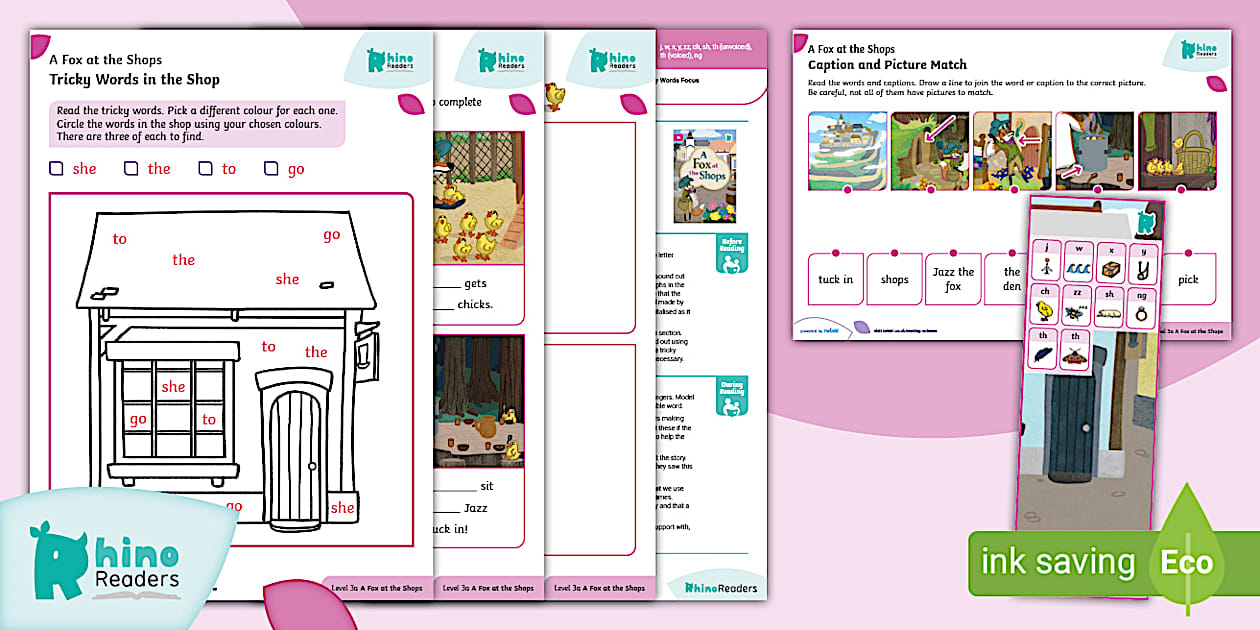 3a A Fox at the Shops: Resource Pack - Twinkl Rhino Readers