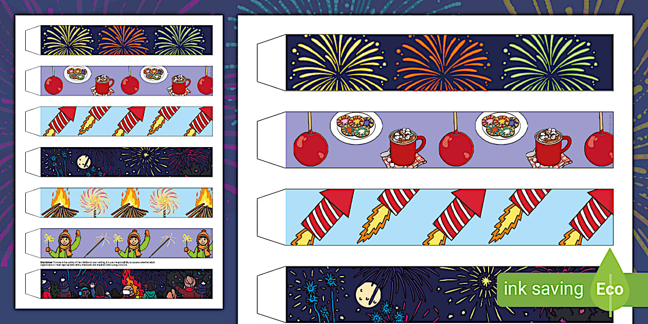 Black and White Firework Themed Paper Chains (teacher made)