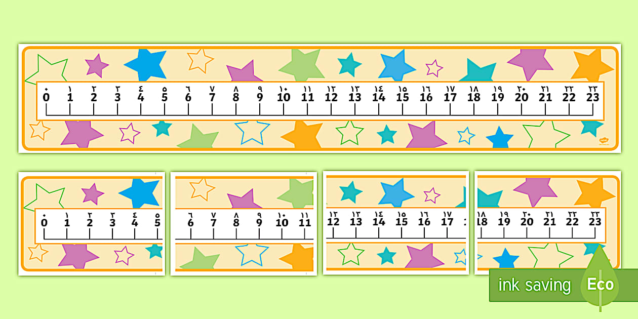Bridging through Ten 0 to 23 Number Line Display Banner - Arabic/English