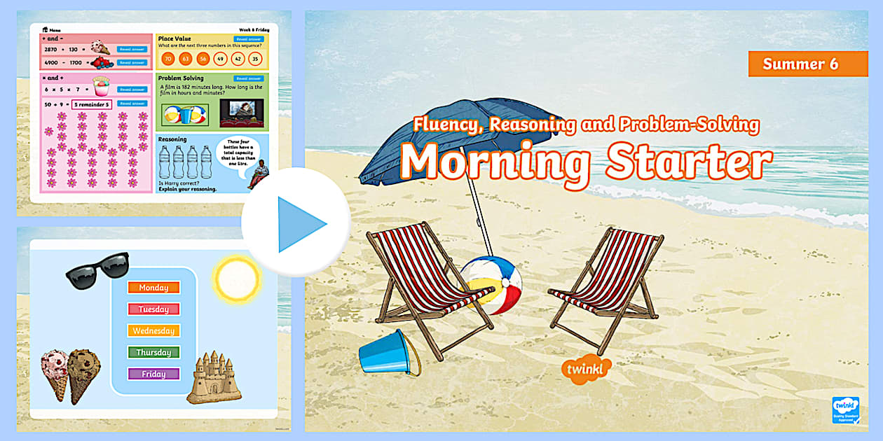Year 4 Maths Summer Morning Starter PowerPoint 6 - Twinkl