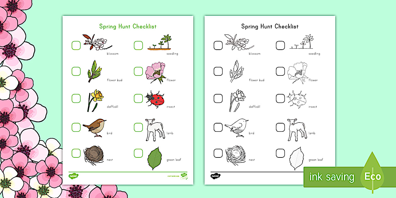 Editable Spring Scavenger Hunt (teacher made) - Twinkl