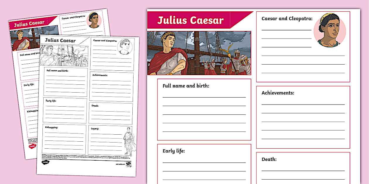 Julius Caesar Fact File Template (teacher made) - Twinkl