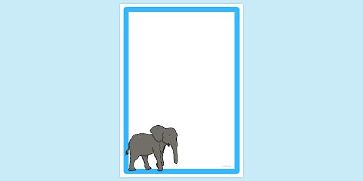 Baby Elephant Calf Page Border (teacher made) - Twinkl