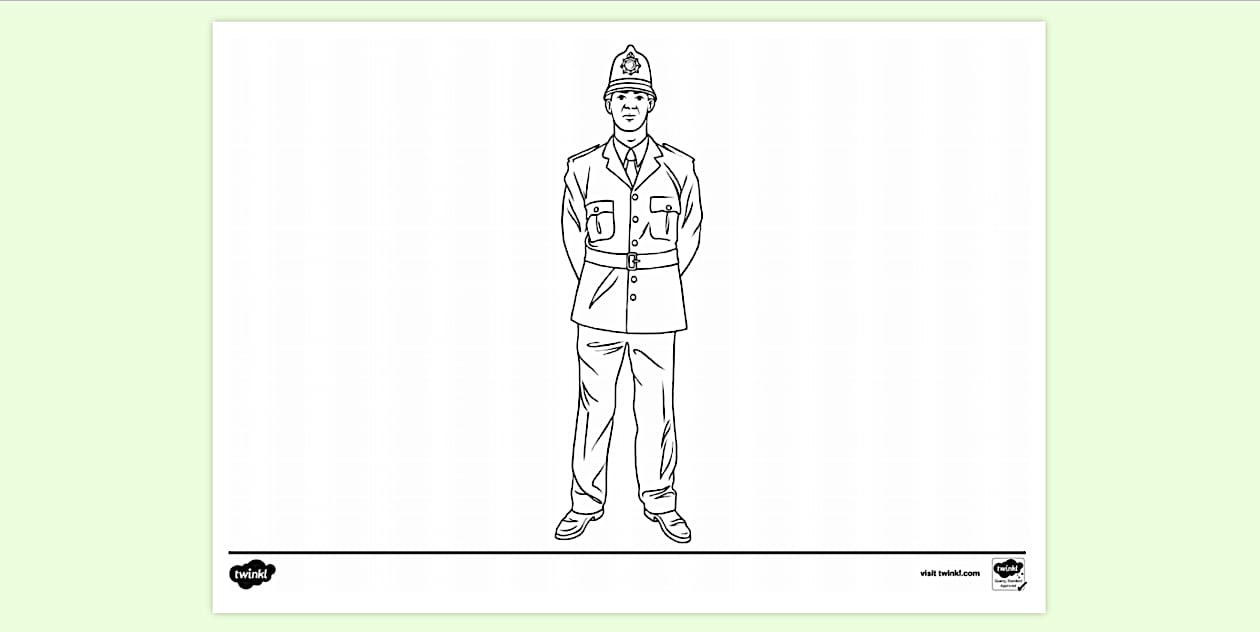 Policeman Colouring Page | Colouring Sheets (teacher made)