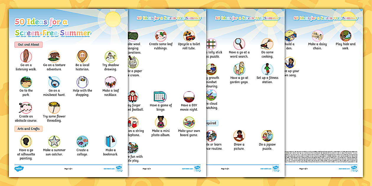 KS1 50 Things to Do This Summer - activity ideas - Twinkl