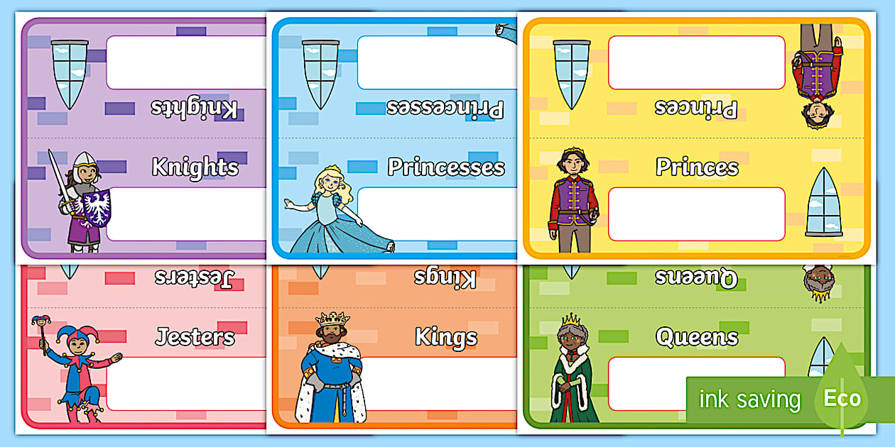 Cursive Castle-Themed Group and Table Signs (teacher made)