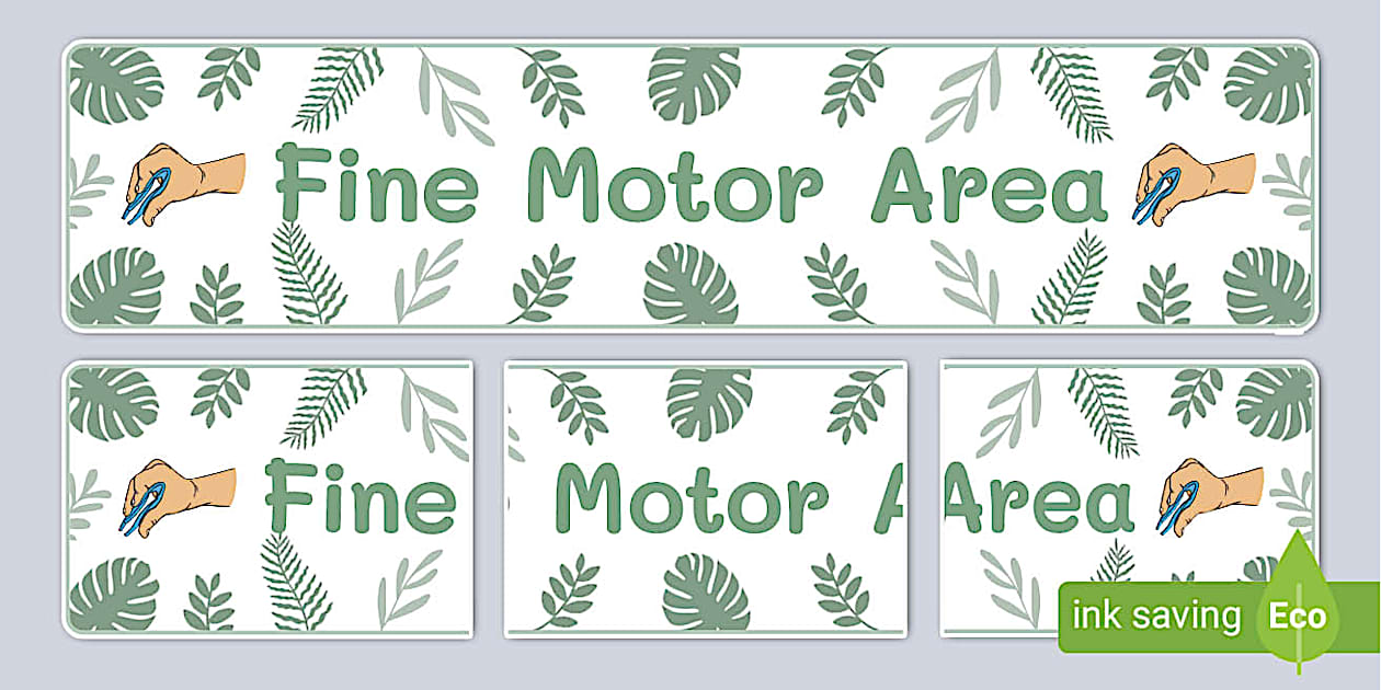 Botanical-Themed Fine Motor Area Display Banner - Twinkl
