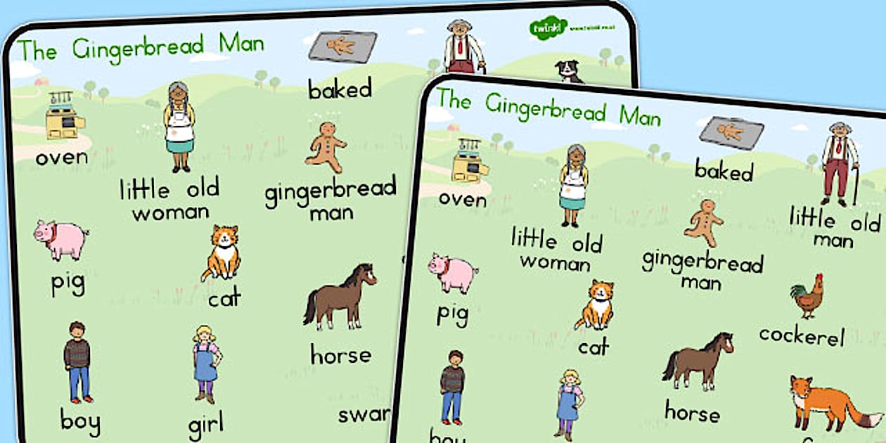 SA The Gingerbread Man Word Mat (teacher made) - Twinkl